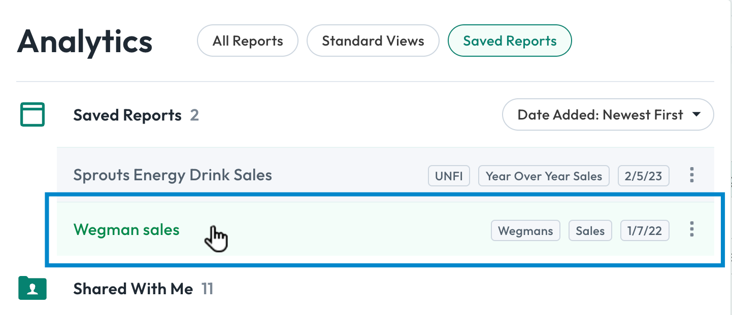 Loading saved reports – Crisp Knowledge Base